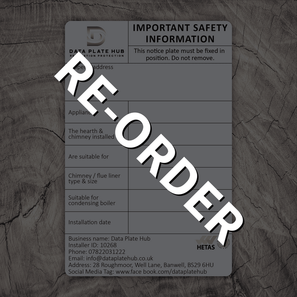 Customised Data Notice Plate - Reorder Only – Data Plate Hub